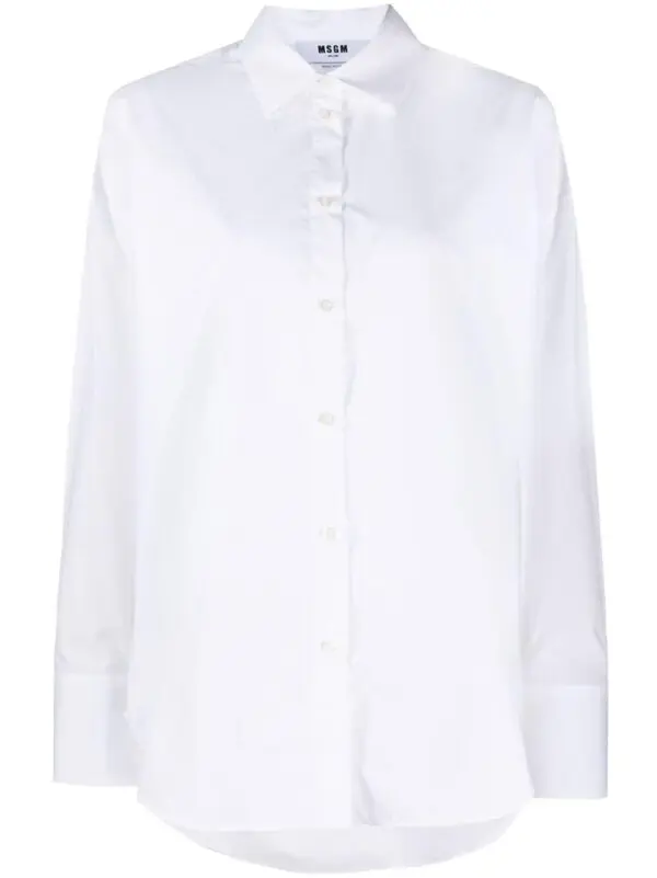 MSGM Embroidered-logo Cotton Shirt