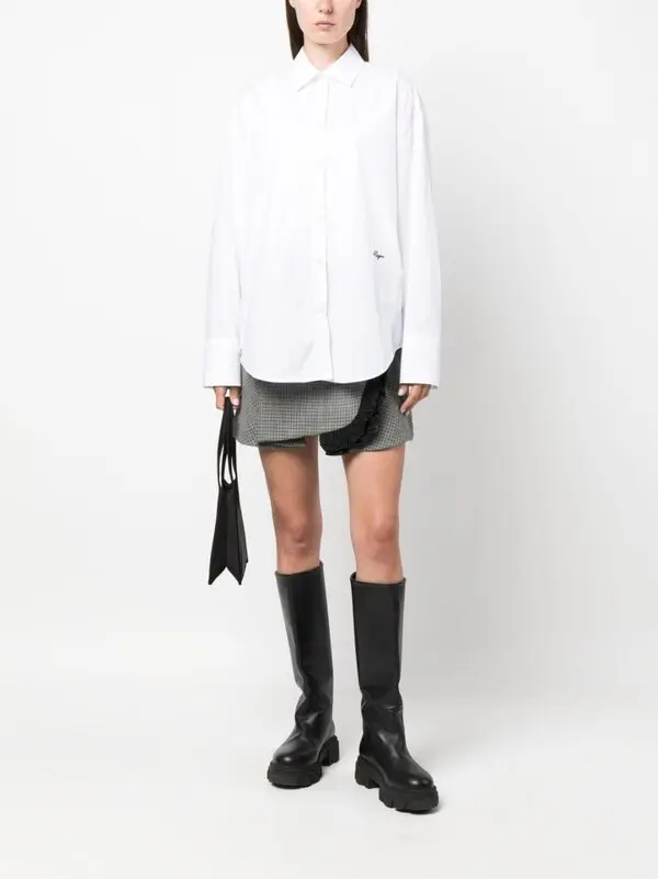 MSGM Embroidered-logo Cotton Shirt