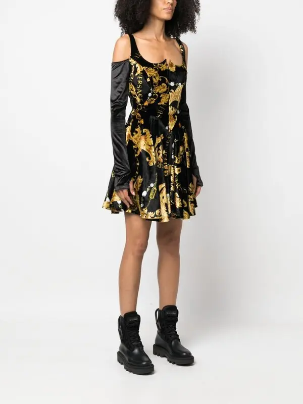 versace black corset dress Versace 2010s Black Lambskin Leather Corset Hook Dress