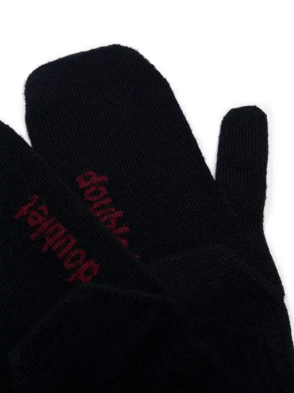 DOUBLET Logo-embroidered Knitted Gloves