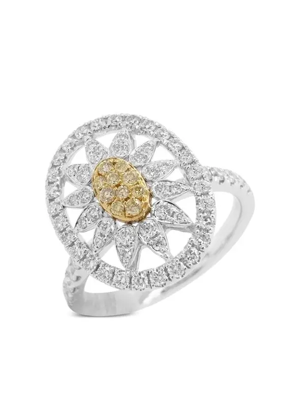 HYT JEWELRY 18kt Yellow Gold And Platinum Diamond Ring