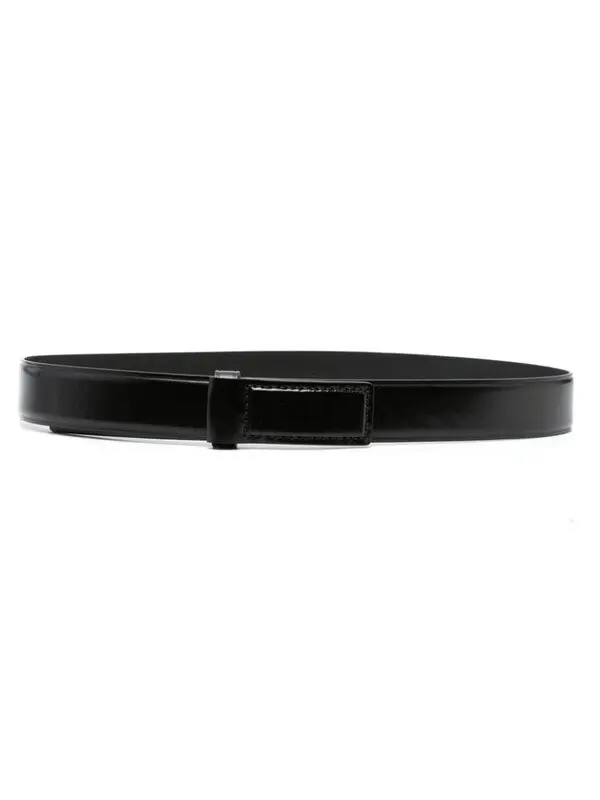 LEMAIRE Square-tip Leather Belt - Black