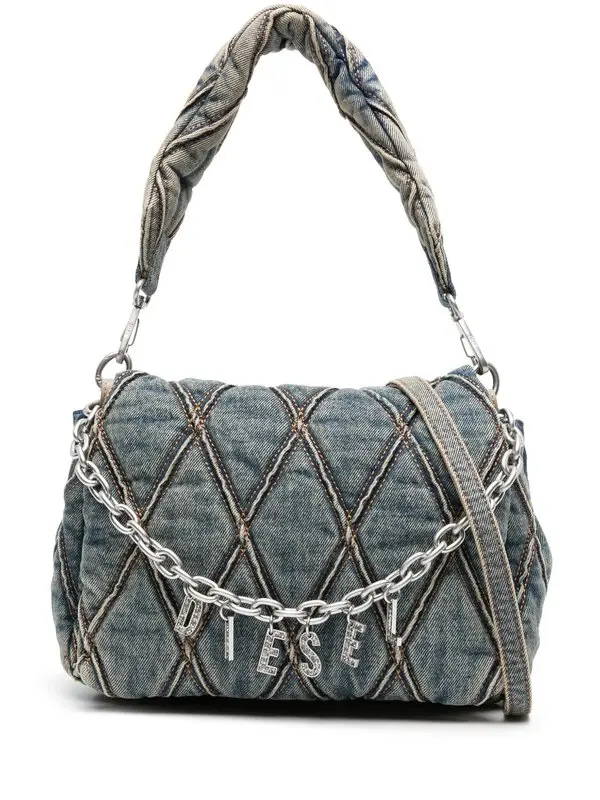 DIESEL® Charm-d Denim Shoulder Bag - Blue