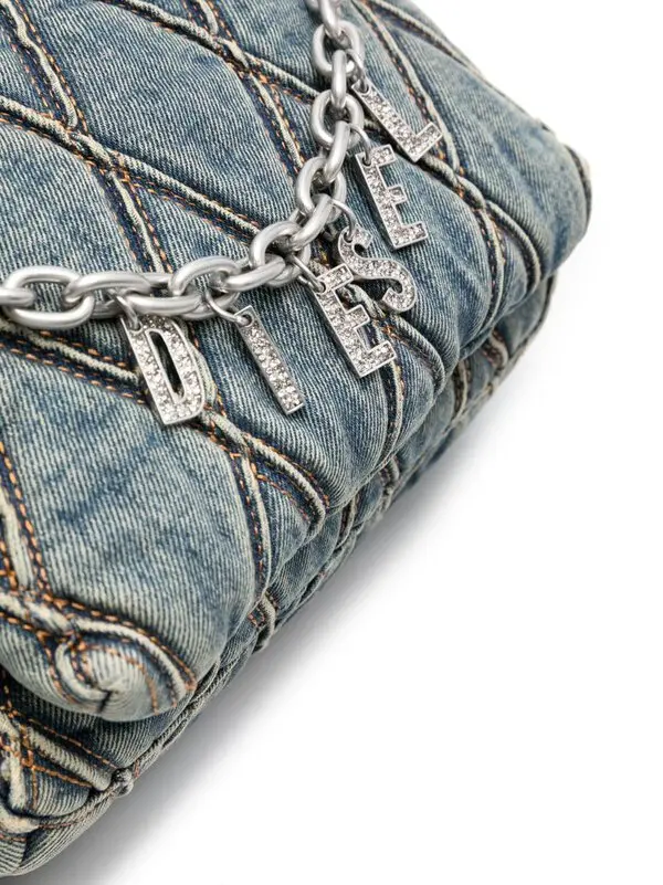 DIESEL® Charm-d Denim Shoulder Bag - Blue