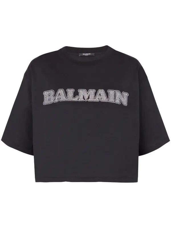 Balmain Rhinestone Logo T-shirt