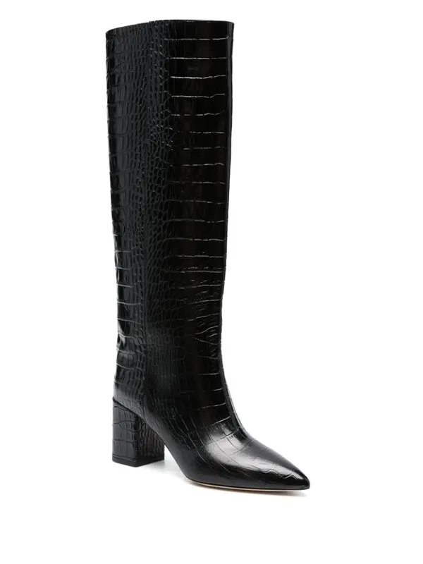 Paris Texas Anja 70mm Crocodile-embossed Boots