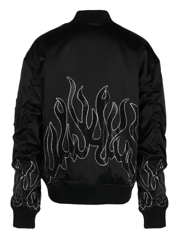 HACULLA. Flame-print Zipped Bomber Jacket