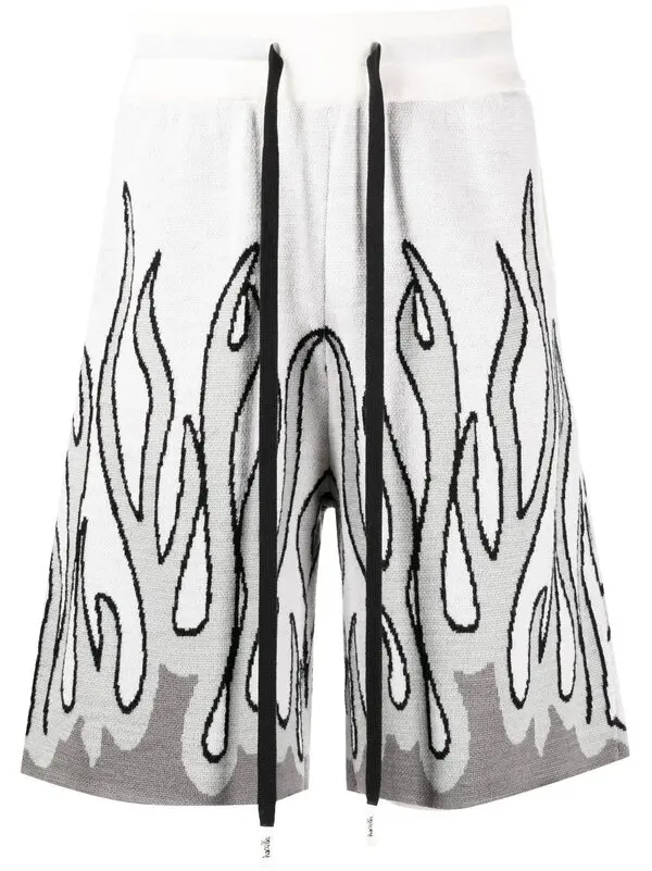 HACULLA. In Flames Intarsia-knit Shorts - White