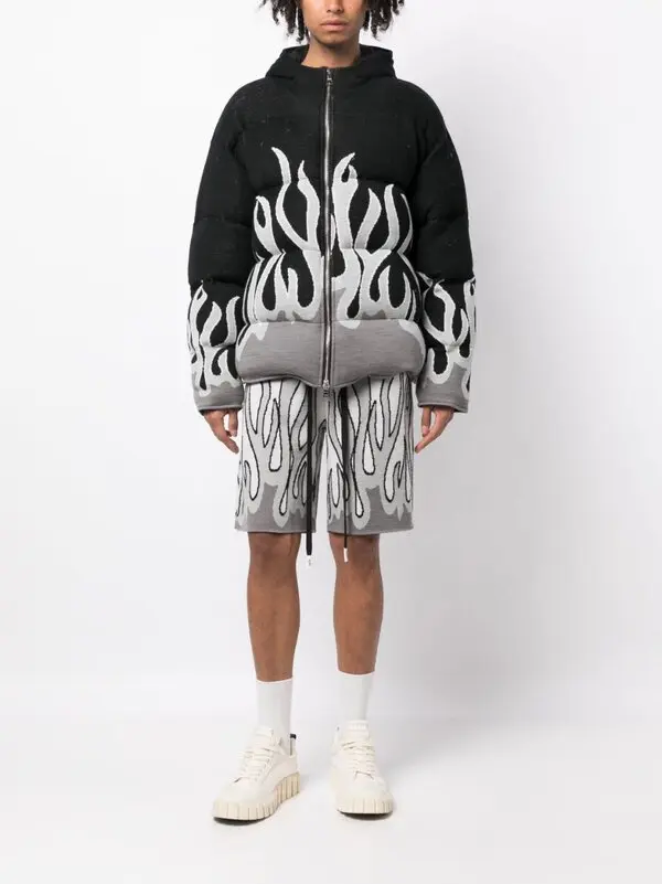 HACULLA. In Flames Intarsia-knit Shorts - White