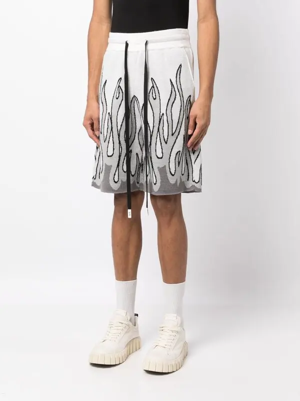 HACULLA. In Flames Intarsia-knit Shorts - White
