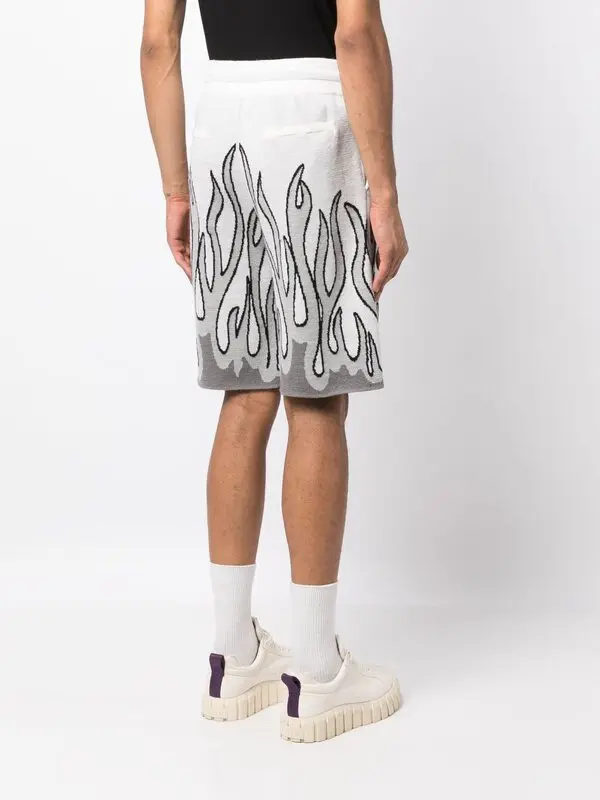 HACULLA. In Flames Intarsia-knit Shorts - White