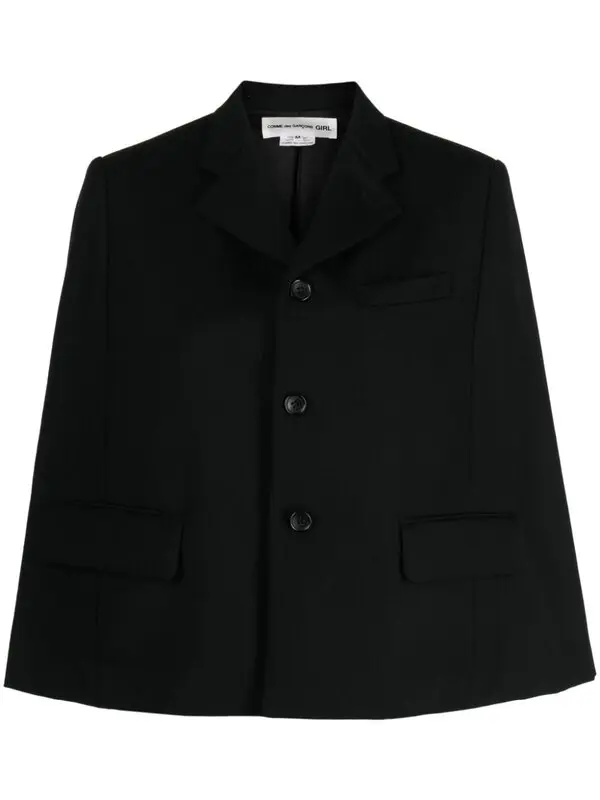 Comme Des Garçons Single-breasted Wool Cape