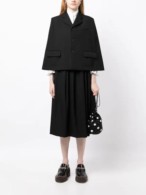 Comme Des Garçons Single-breasted Wool Cape