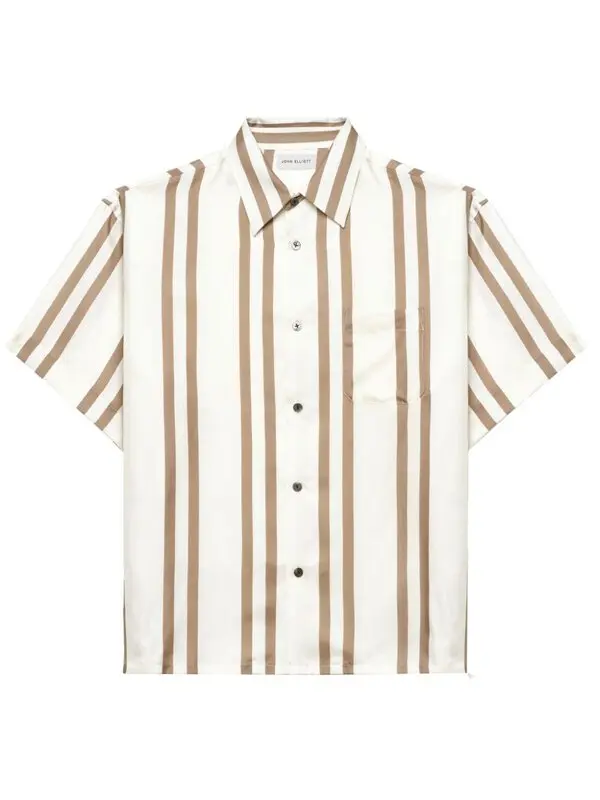 John Elliott Stripe-print Silk Shirt