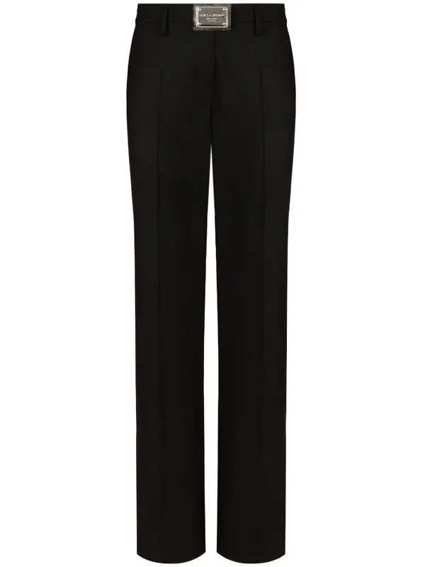 Dolce & Gabbana Logo-plaque Straight-leg Trousers