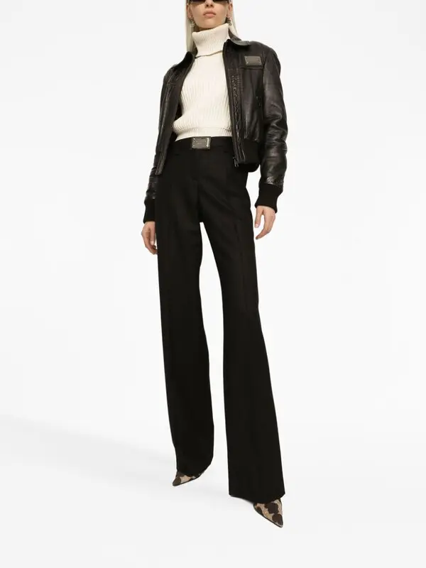 Dolce & Gabbana Logo-plaque Straight-leg Trousers