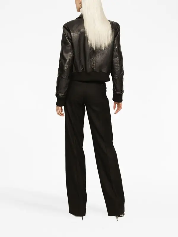 Dolce & Gabbana Logo-plaque Straight-leg Trousers