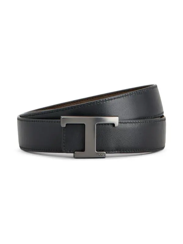 TOD'S Leather Reversible Belt - Black