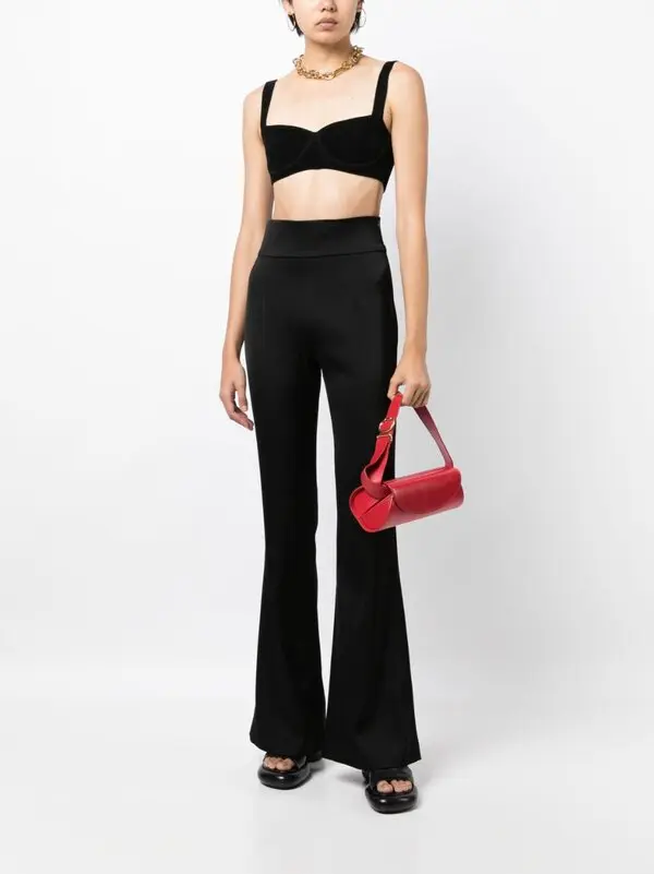 Galvan High-waisted Flared Trousers - Black