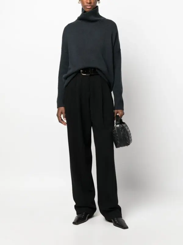 LISA YANG Funnel-neck Cashmere Jumper - Grey