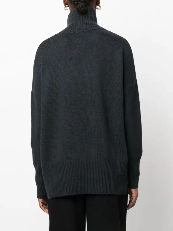 LISA YANG Funnel-neck Cashmere Jumper - Grey