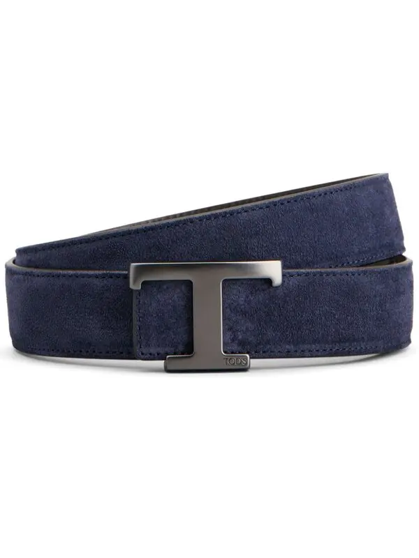 TOD'S Leather Reversible Belt - Blue