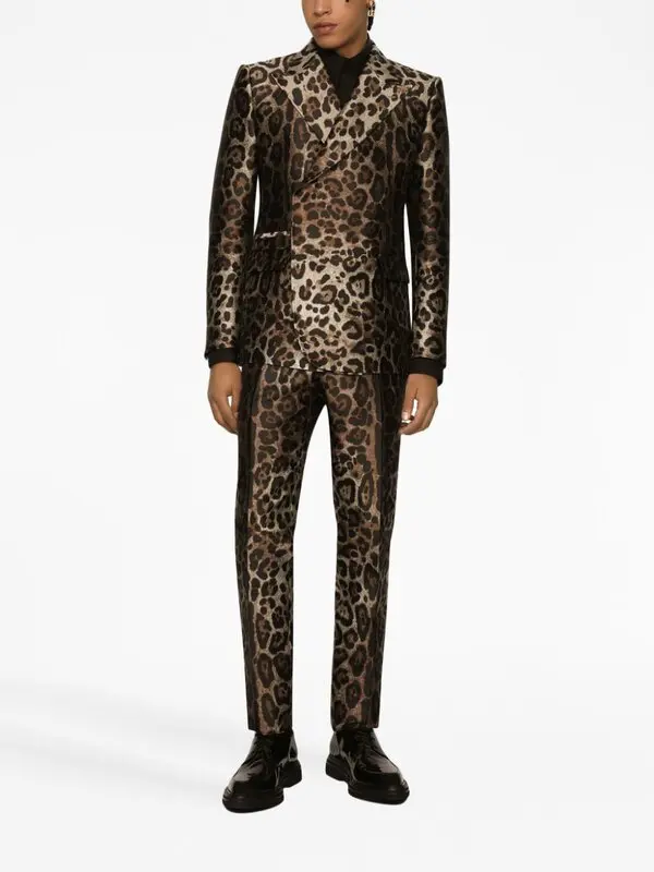 Dolce & Gabbana Double-breasted Leopard-print Suit