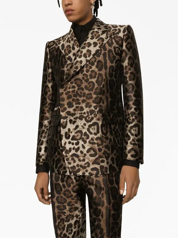 Dolce & Gabbana Double-breasted Leopard-print Suit