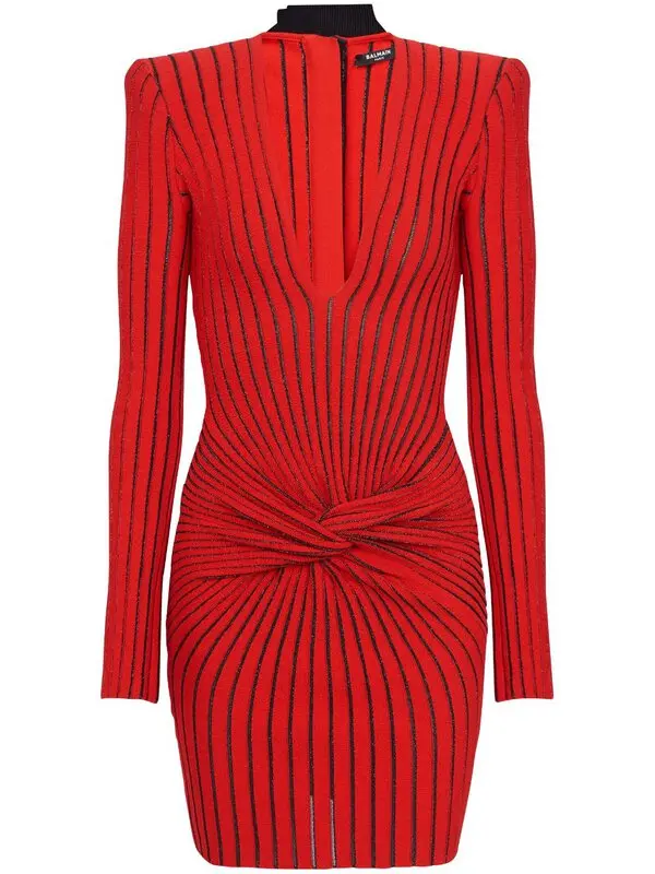 Balmain Ribbed-knit Mini Dress