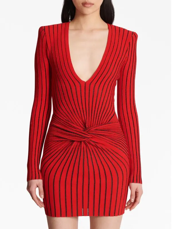 Balmain Ribbed-knit Mini Dress