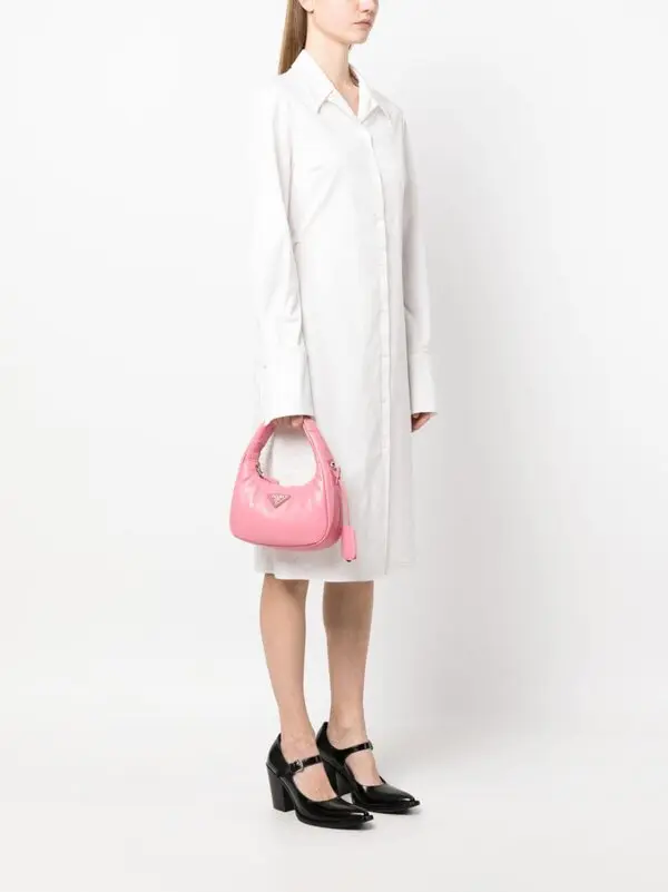 Prada Padded Nappa Leather Shoulder Bag - Pink