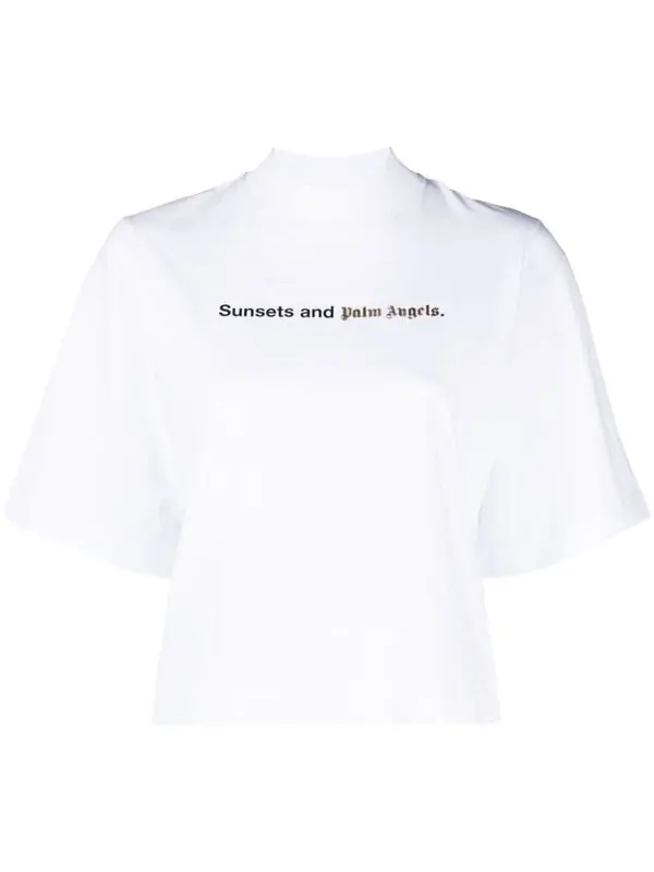 Palm Angels Sunsets Print T-shirt - White