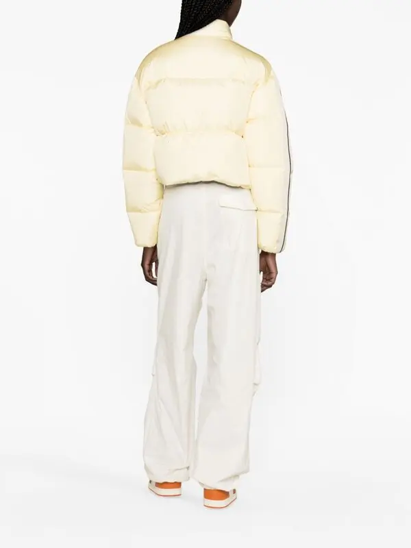 Palm Angels Logo-embroidered Puffer Jacket - Yellow