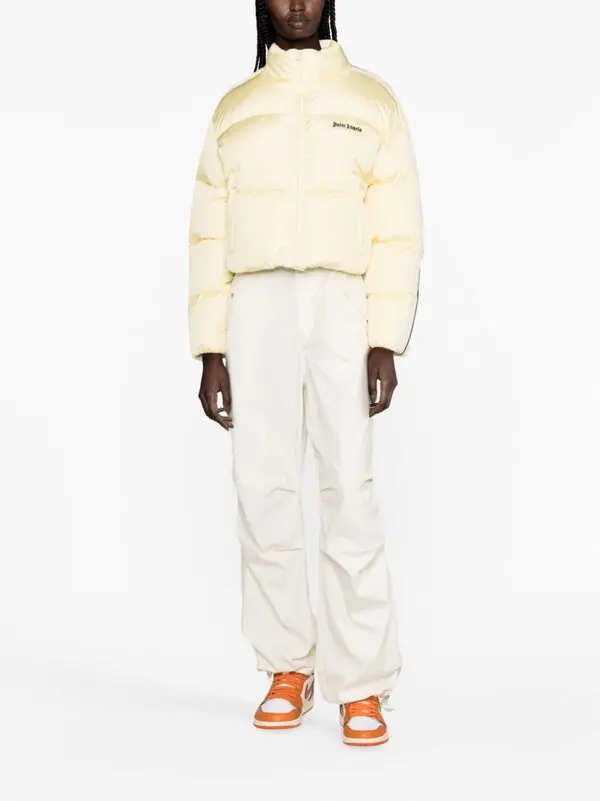 Palm Angels Logo-embroidered Puffer Jacket - Yellow