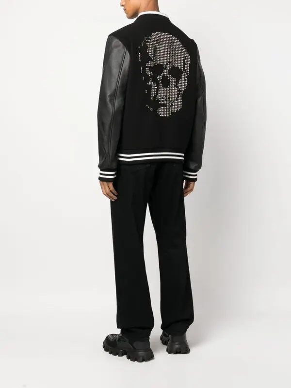 Philipp Plein Studded-skull Bomber Jacket - Black