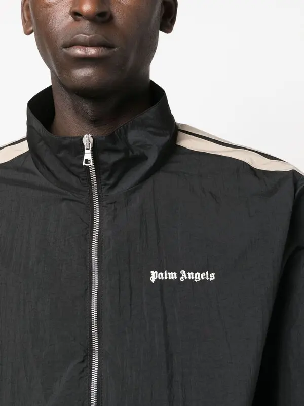 Palm Angels Logo Print Track Jacket - Black