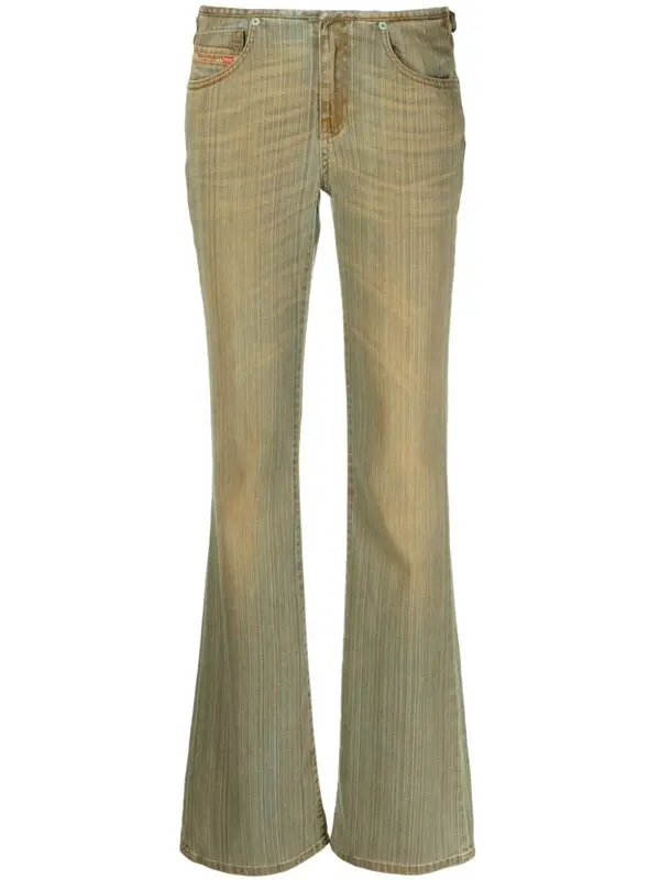 DIESEL® Logo-plaque Flared Jeans - Brown