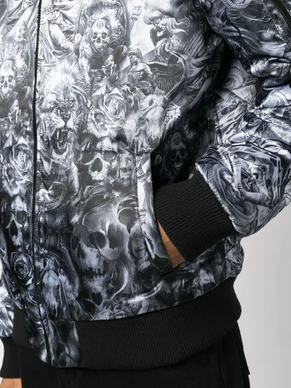 Philipp Plein Tattoo Print Bomber Jacket