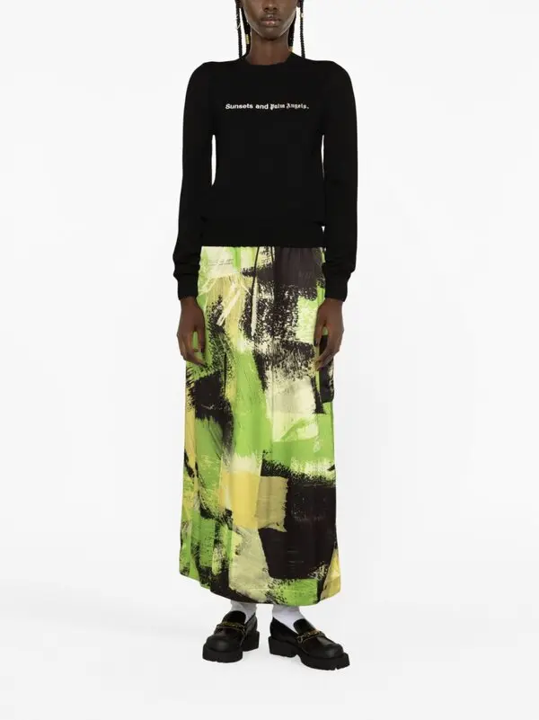 Palm Angels Sunsets-embroidered Merino-blend Jumper