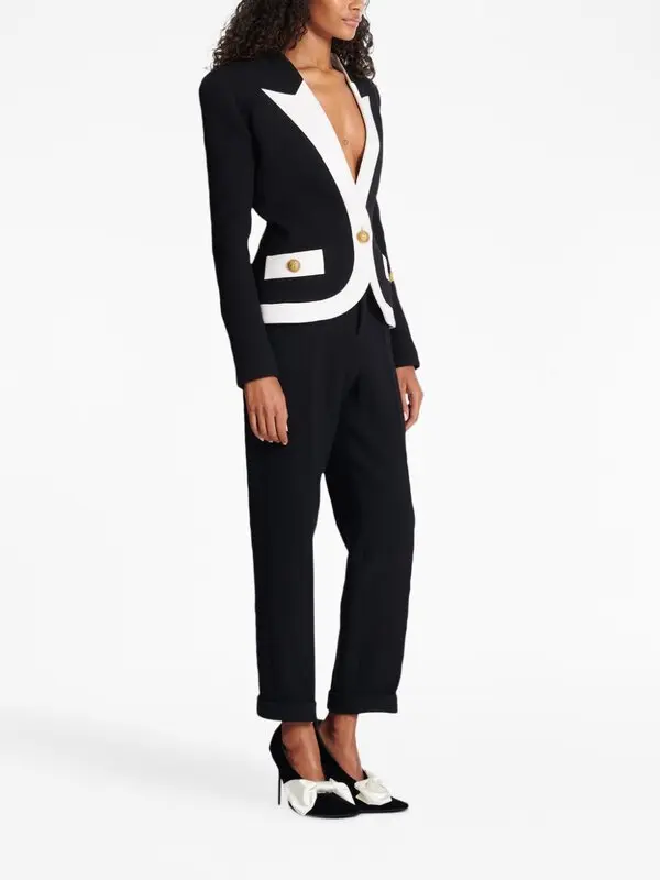 Balmain Two-tone Crepe Blazer