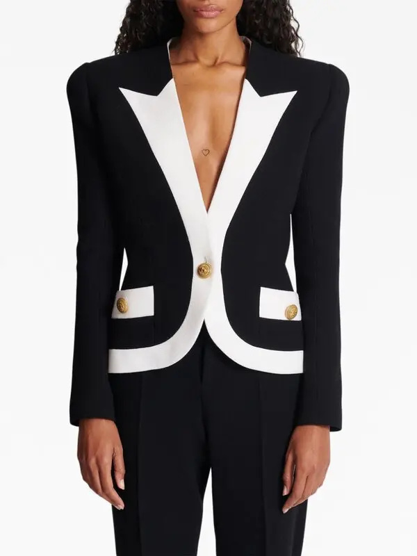 Balmain Two-tone Crepe Blazer