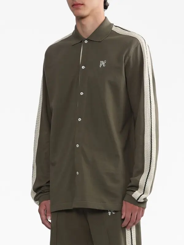 Palm Angels Monogram-embroidered Cotton Shirt - Brown