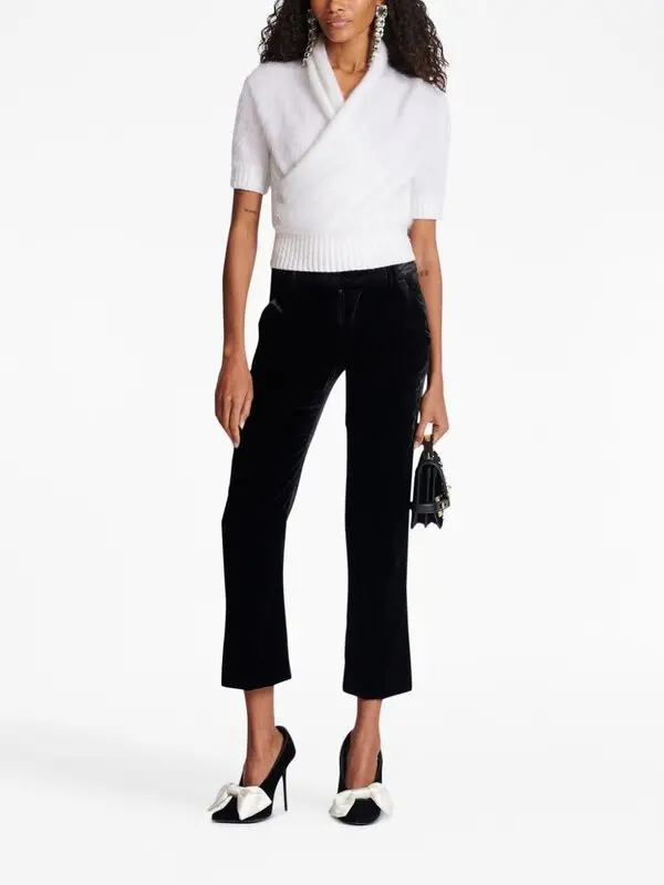 Balmain Cropped Velvet Trousers