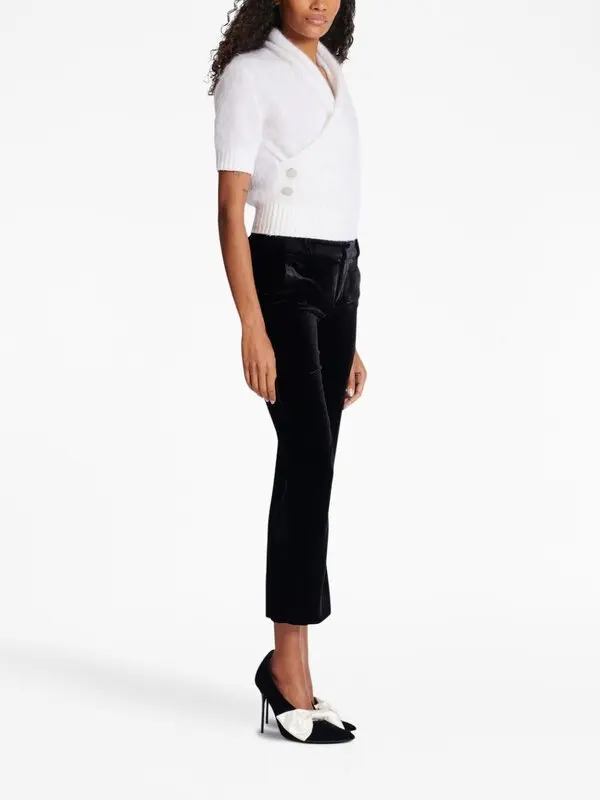 Balmain Cropped Velvet Trousers