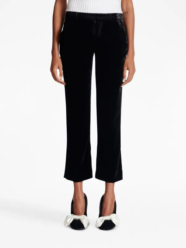 Balmain Cropped Velvet Trousers