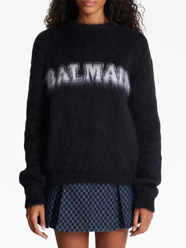 Balmain Logo-jacquard Jumper - Black
