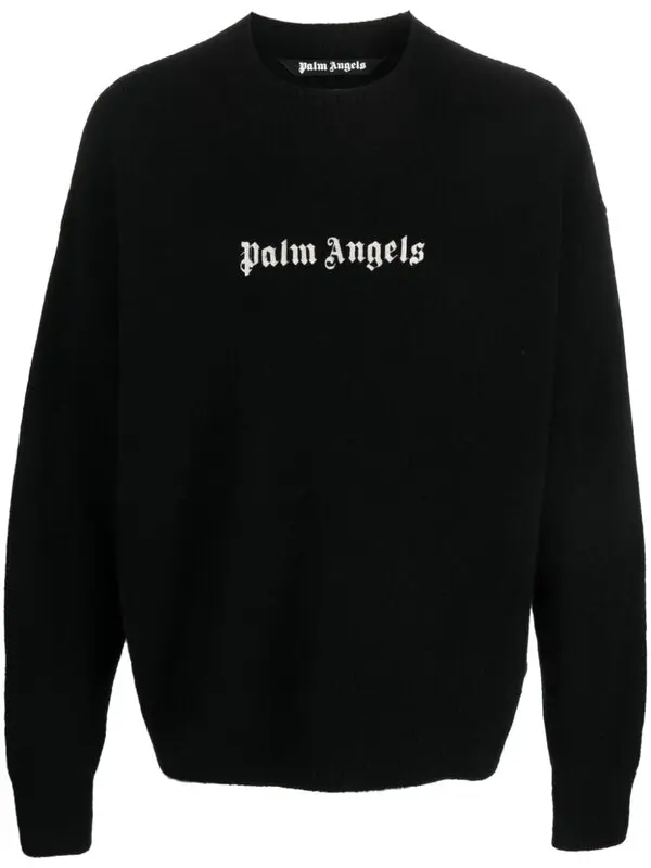 Palm Angels Logo-embroidered Jumper - Black