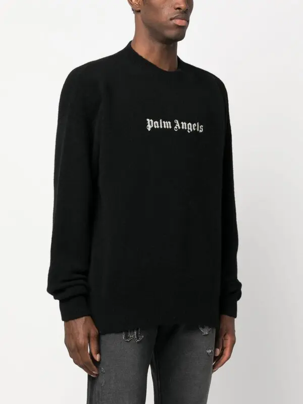Palm Angels Logo-embroidered Jumper - Black