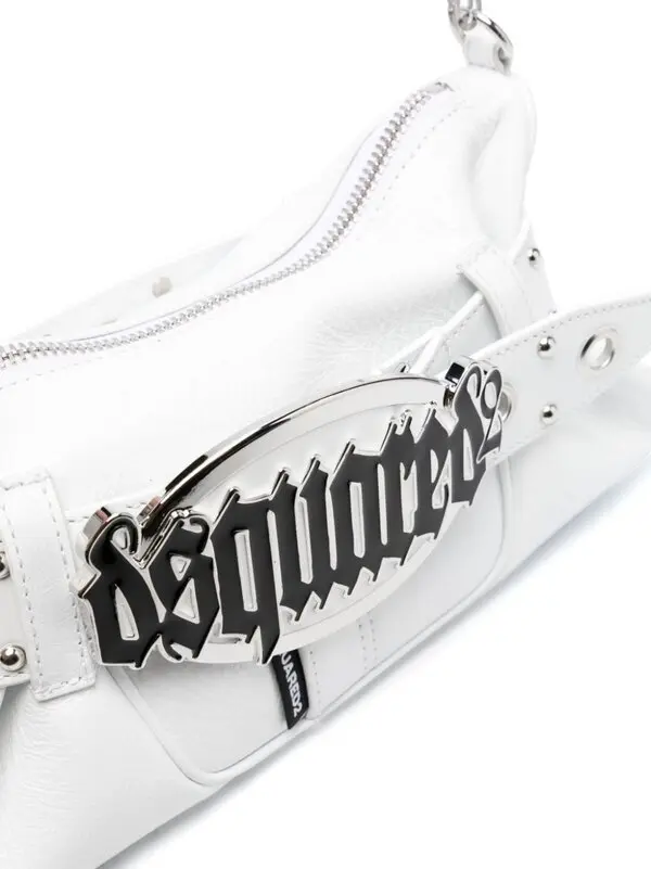 Dsquared2 Gothic Leather Shoulder Bag - White