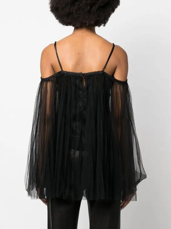 Alexander Wang Lace-embroidered Charmeuse Tunic Top